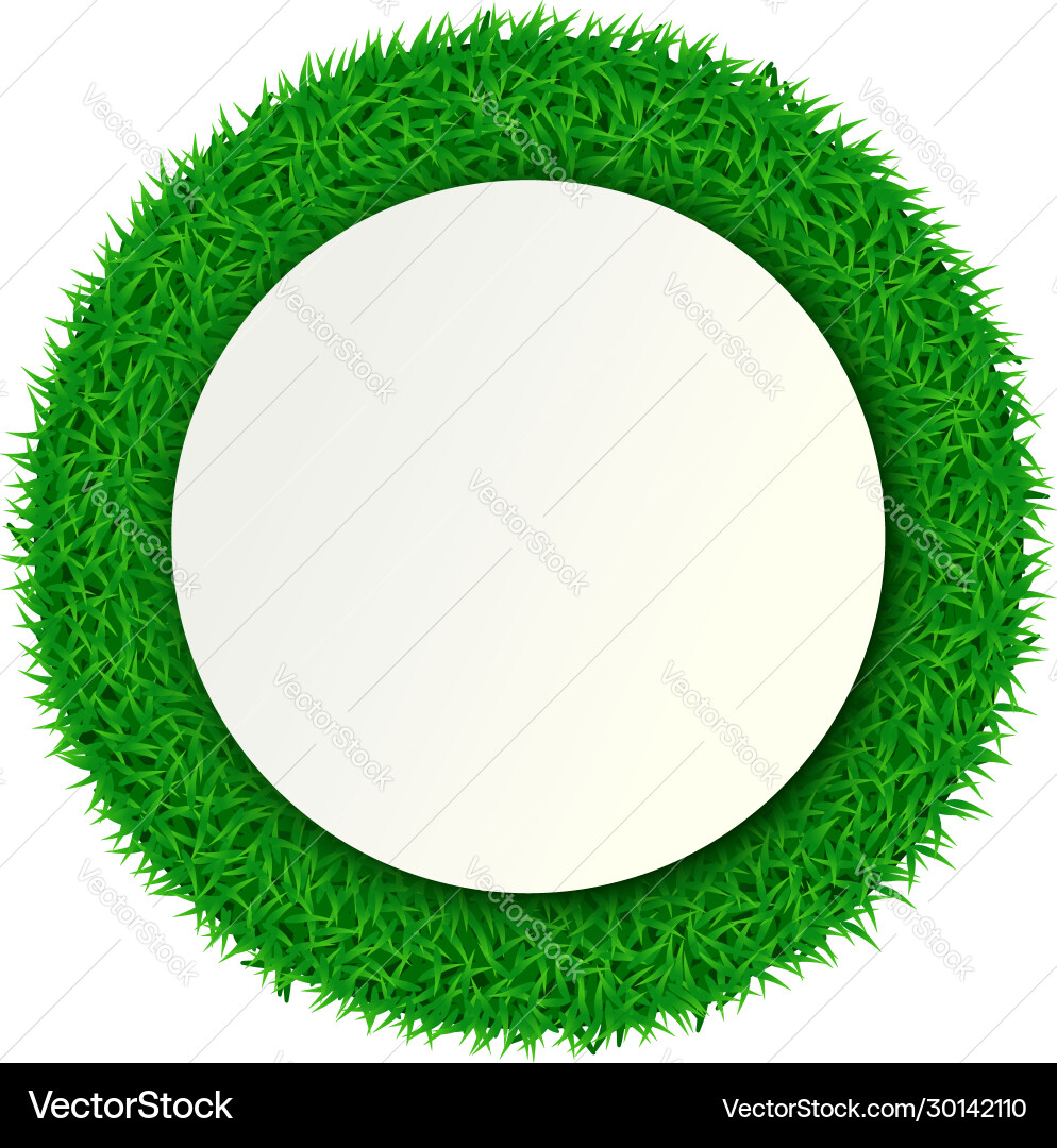 Round grass paper Royalty Free Vector Image - VectorStock