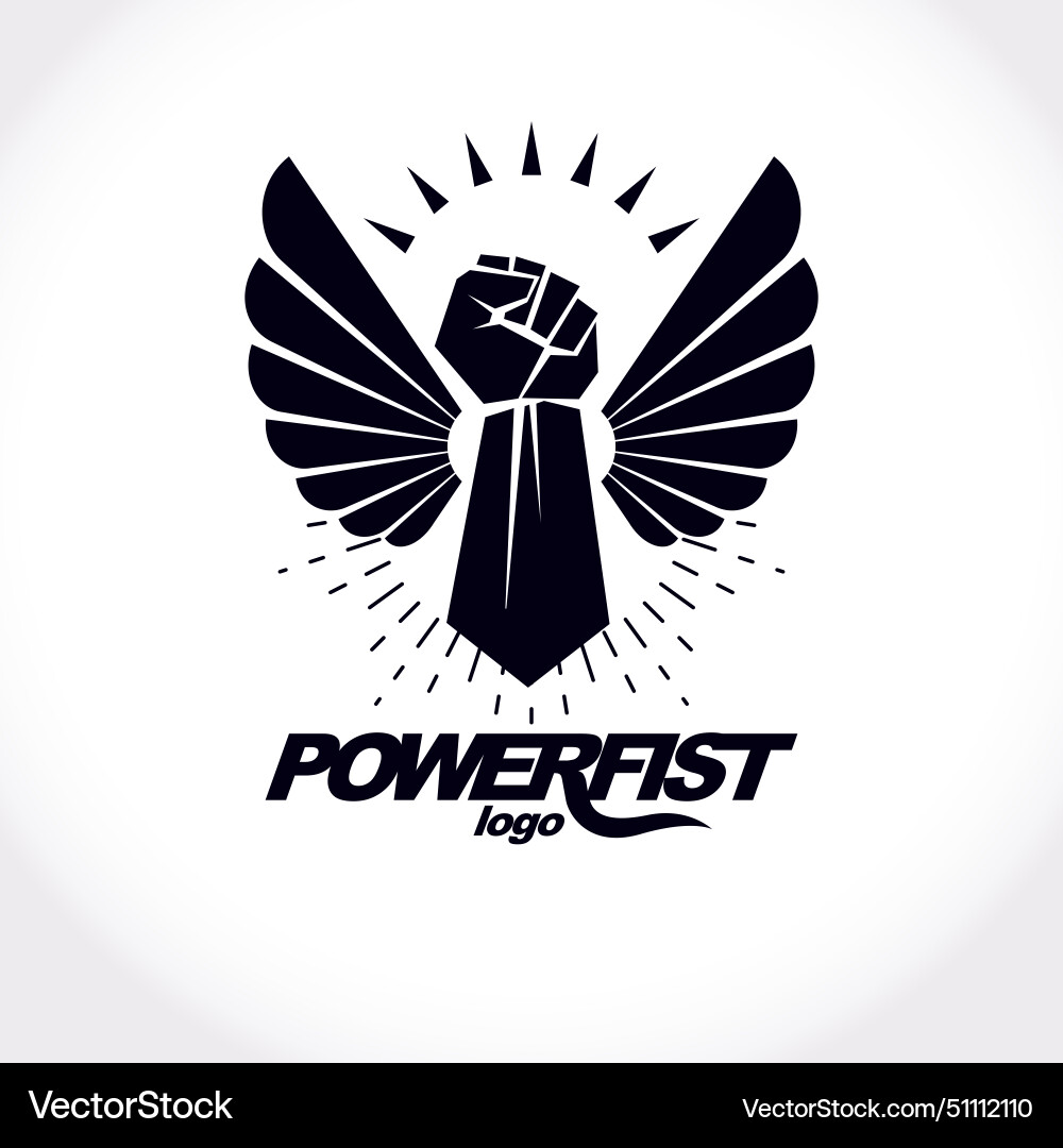 Symbol made using raised arm of muscular male Vector Image