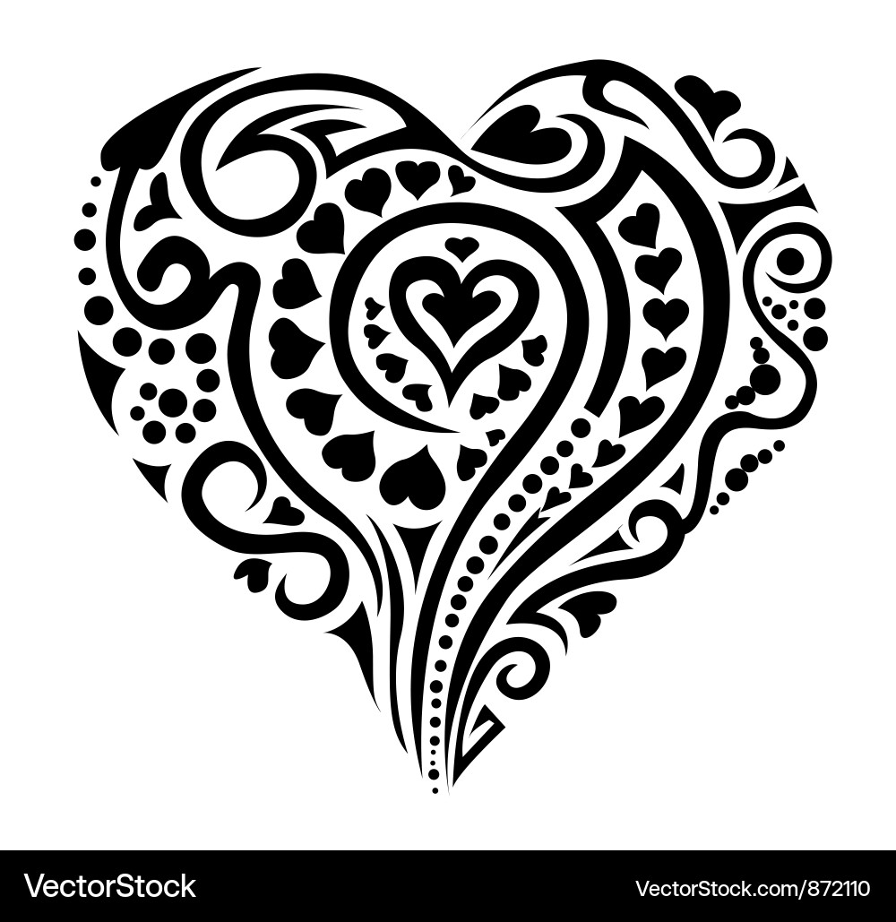 Tattoo heart Royalty Free Vector Image - VectorStock