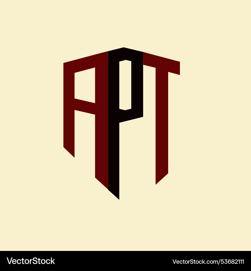 Apt creative minimalist letter logo unique Vector Image
