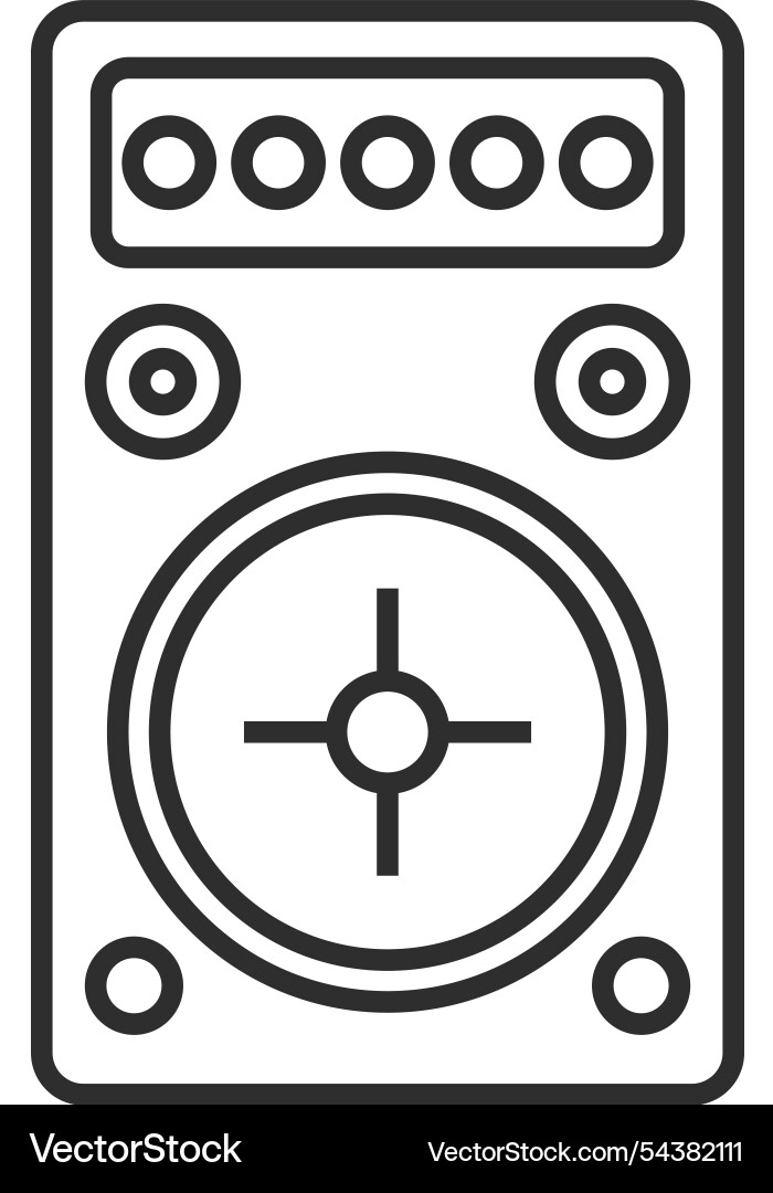 Audio speaker line icon computer stereo bass Vector Image