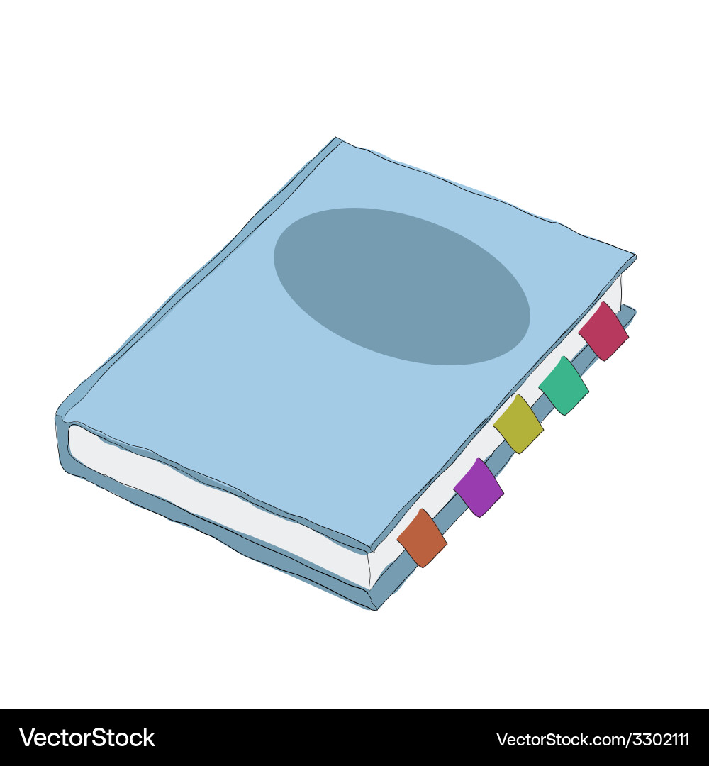 Blue notebook cartoon Royalty Free Vector Image