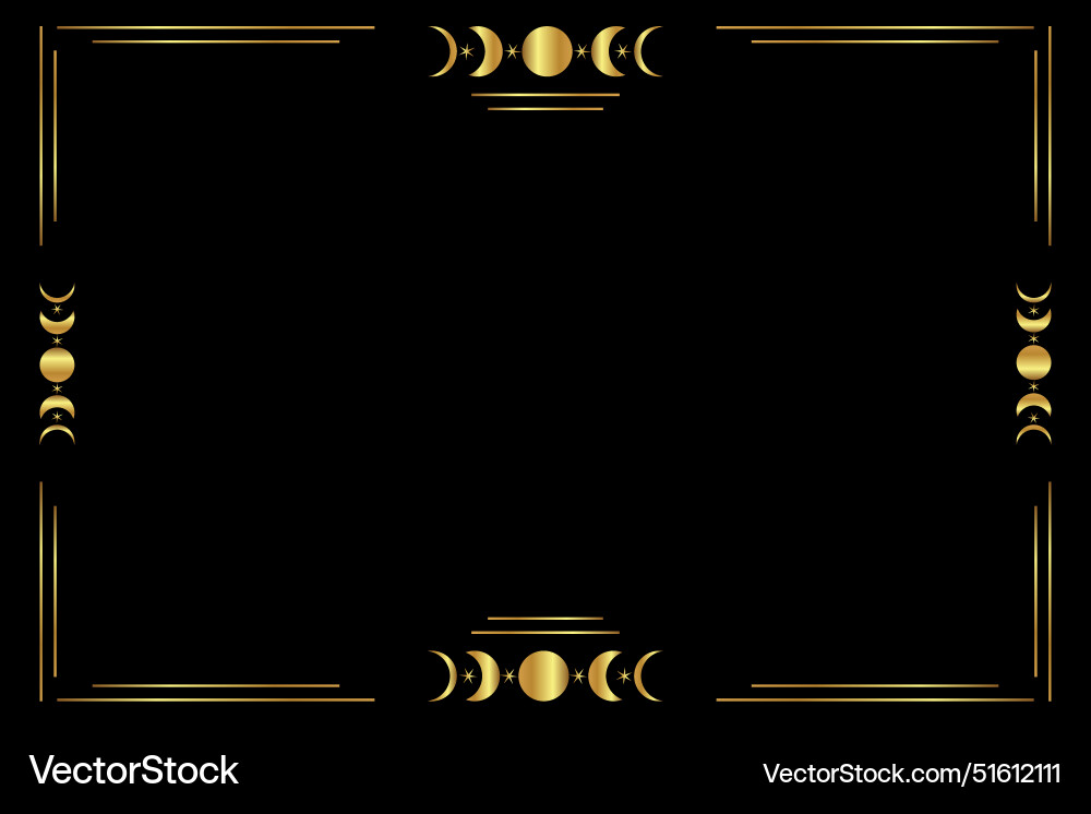 Celestial magical border Royalty Free Vector Image