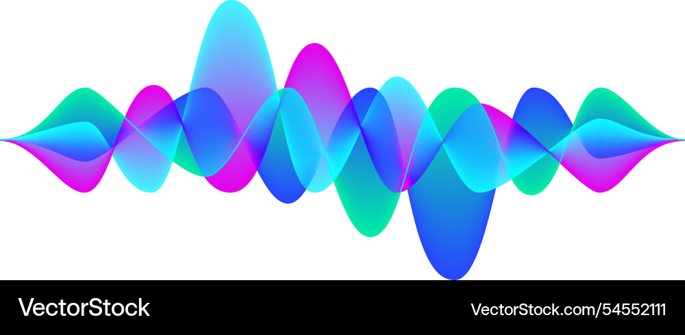 Colorful sound waves are creating a vibrant and Vector Image