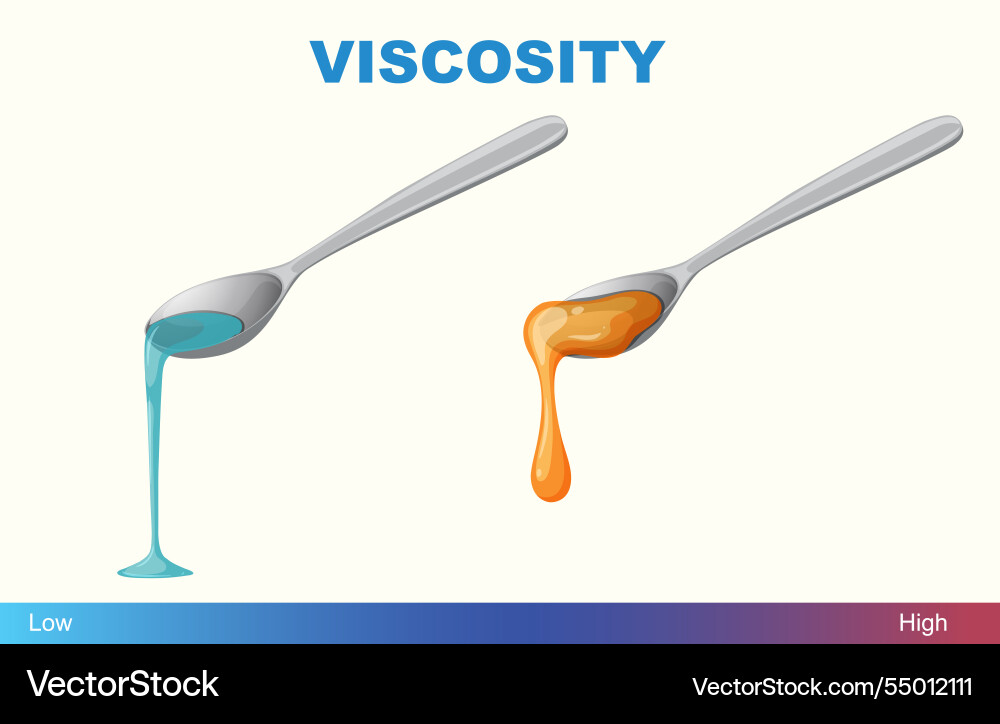 Comparing low and high viscosity liquids Vector Image