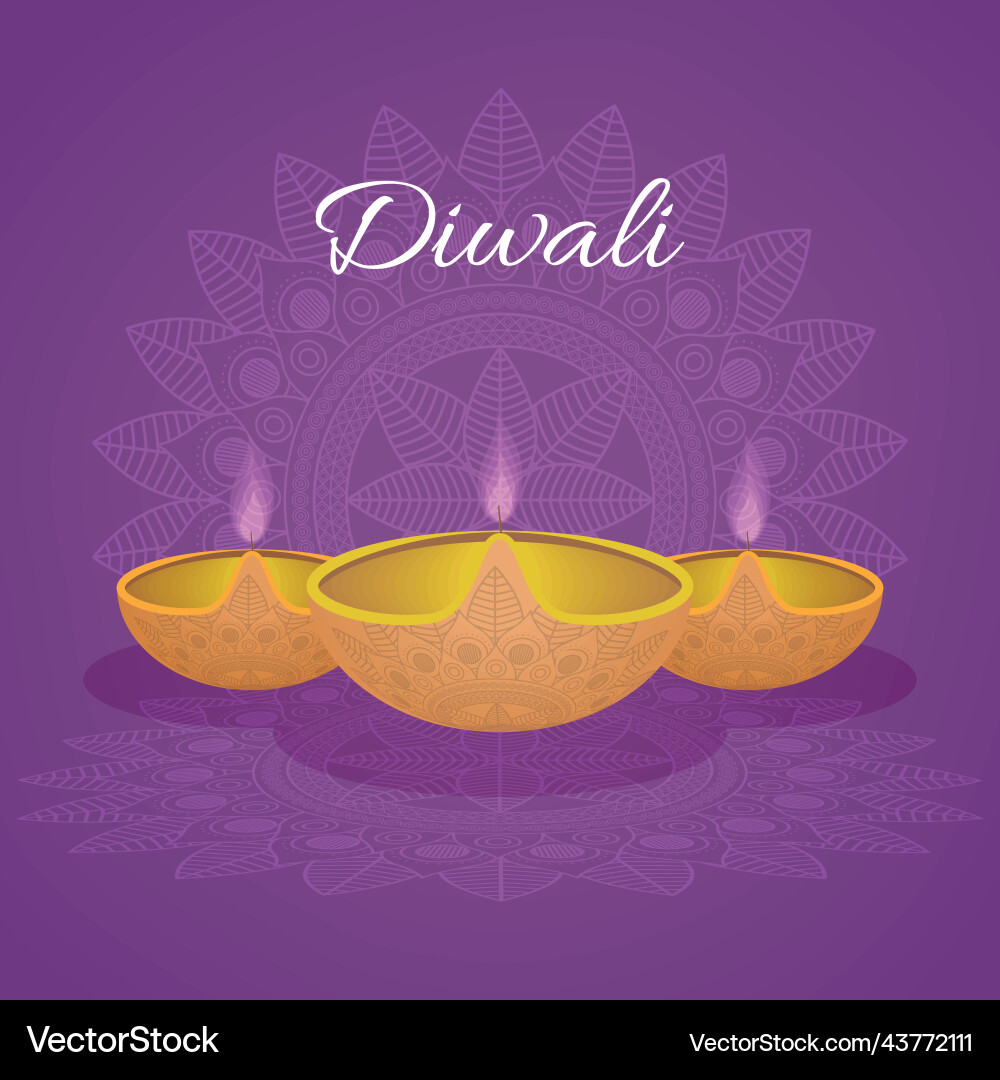 Diwali lettering card Royalty Free Vector Image