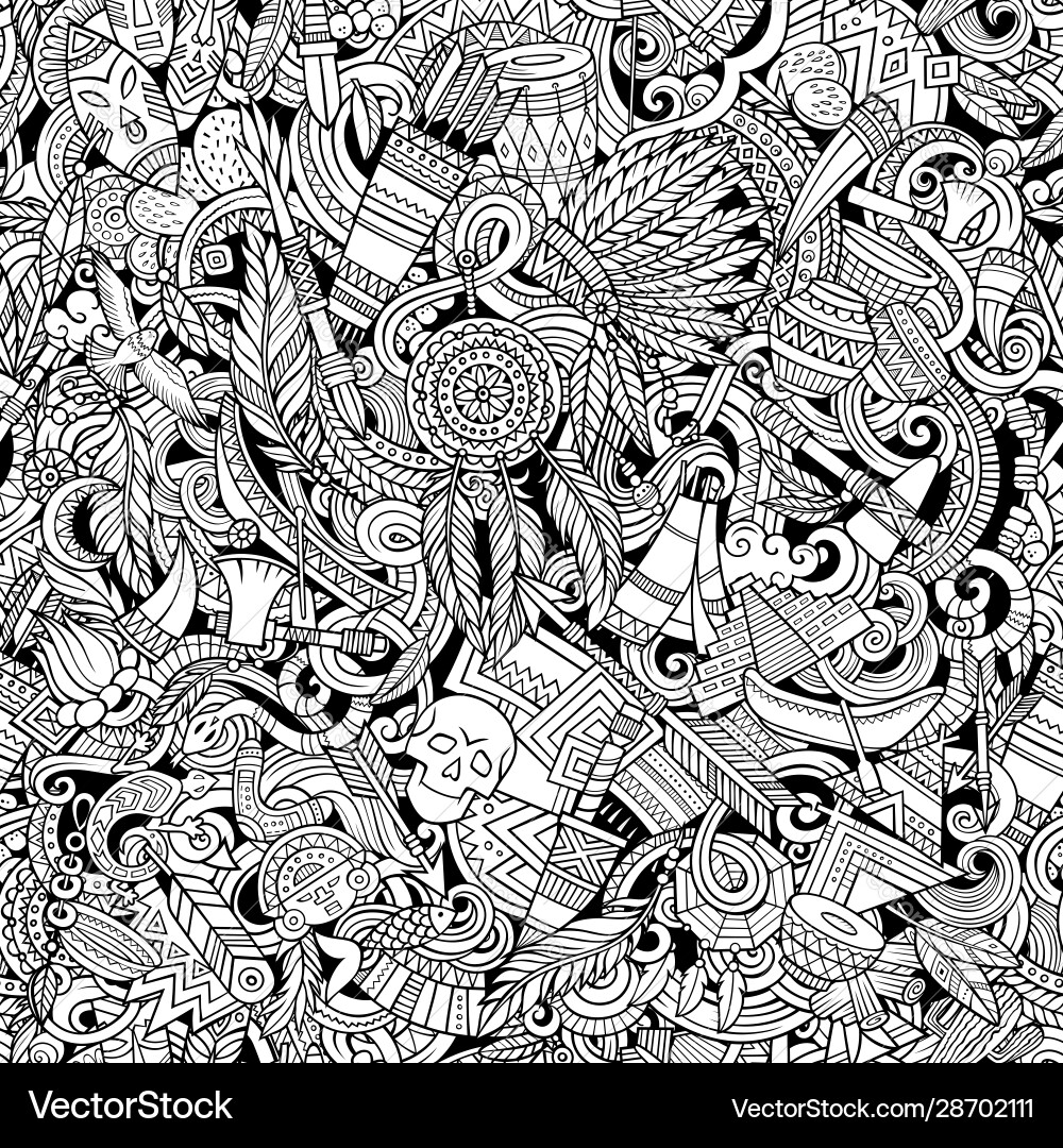 Native American Doodle Pattern Royalty Free Vector Image
