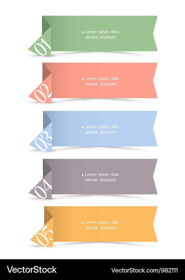 Numbered Paper Banners Royalty Free Vector Image