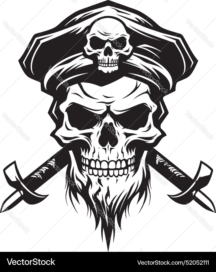 Pirate captains insignia jolly roger with blade Vector Image