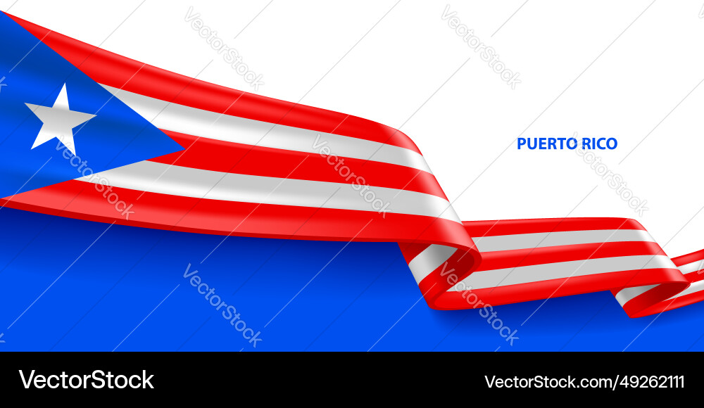 Puerto Rico National Flag Ribbon Royalty Free Vector Image