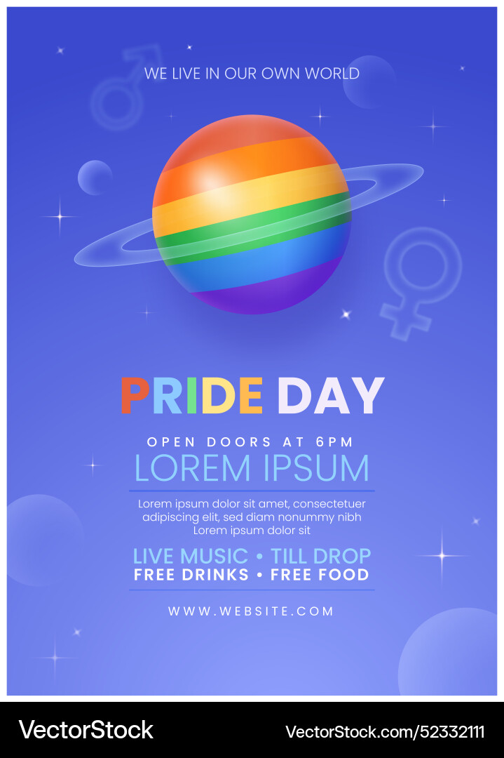 Realistic vertical poster template for pride Vector Image