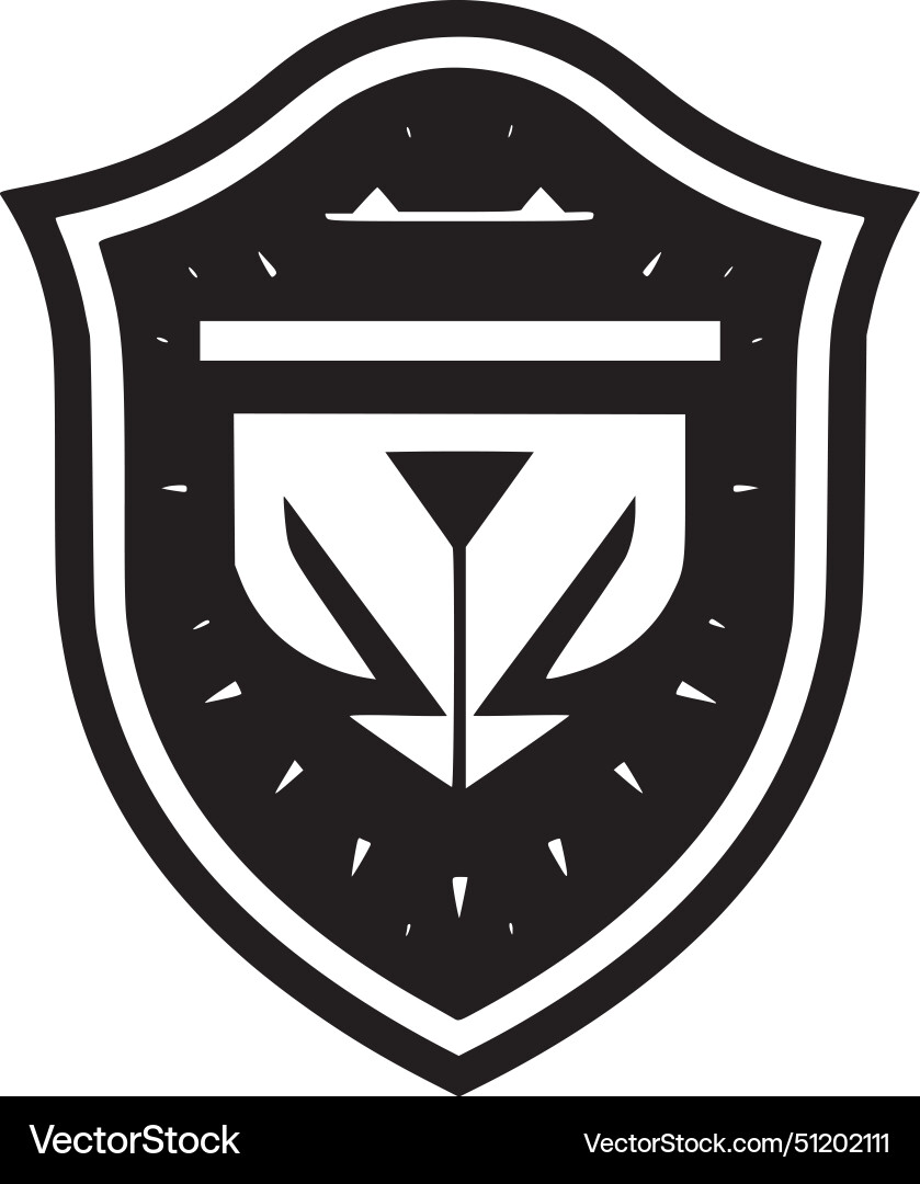 Shield - minimalist and flat logo Royalty Free Vector Image