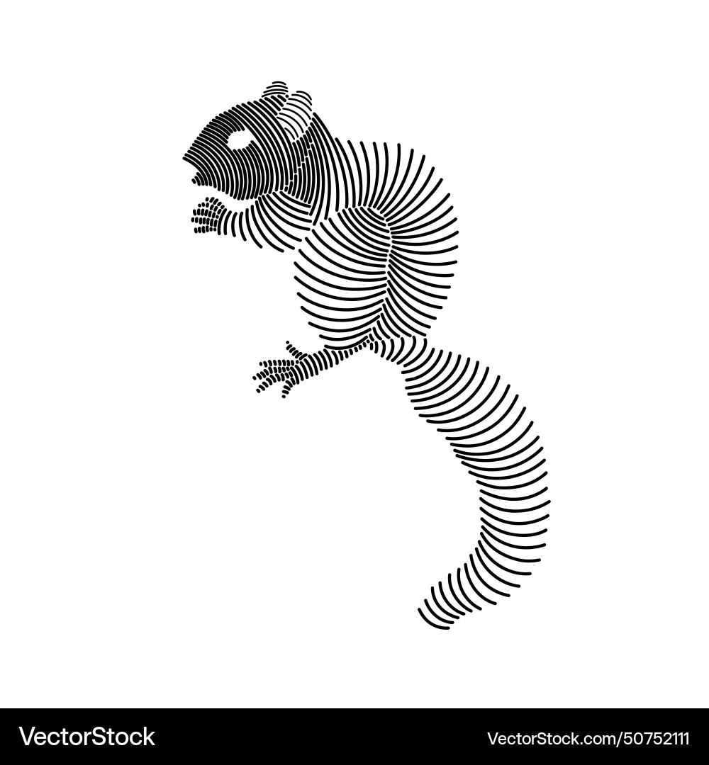 Simple line art of a chipmunk 3 Royalty Free Vector Image