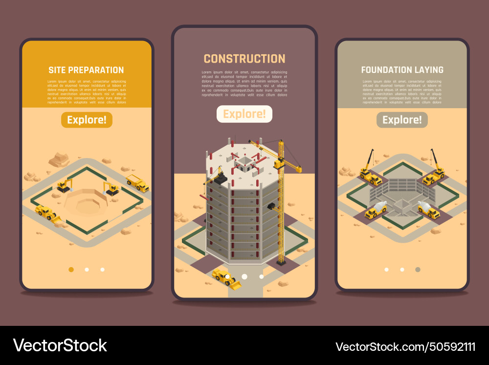 Skyscraper construction vertical banners set Vector Image