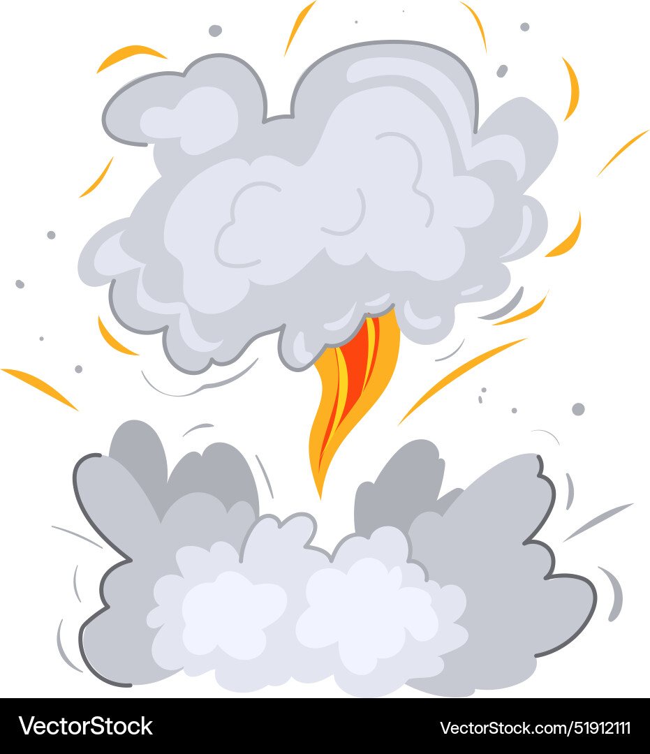 Smoke explosion effect cartoon Royalty Free Vector Image