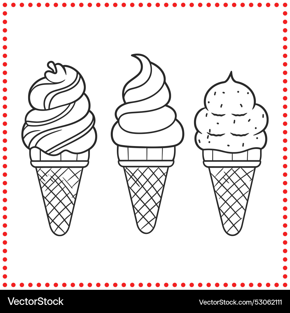 Triple the fun ice cream cones for celebrating Vector Image