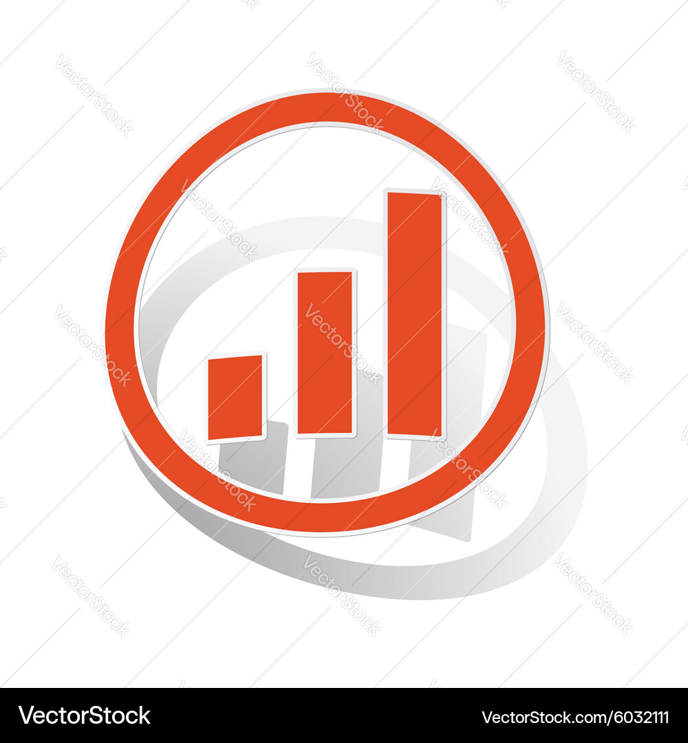 Volume scale sign sticker orange Royalty Free Vector Image