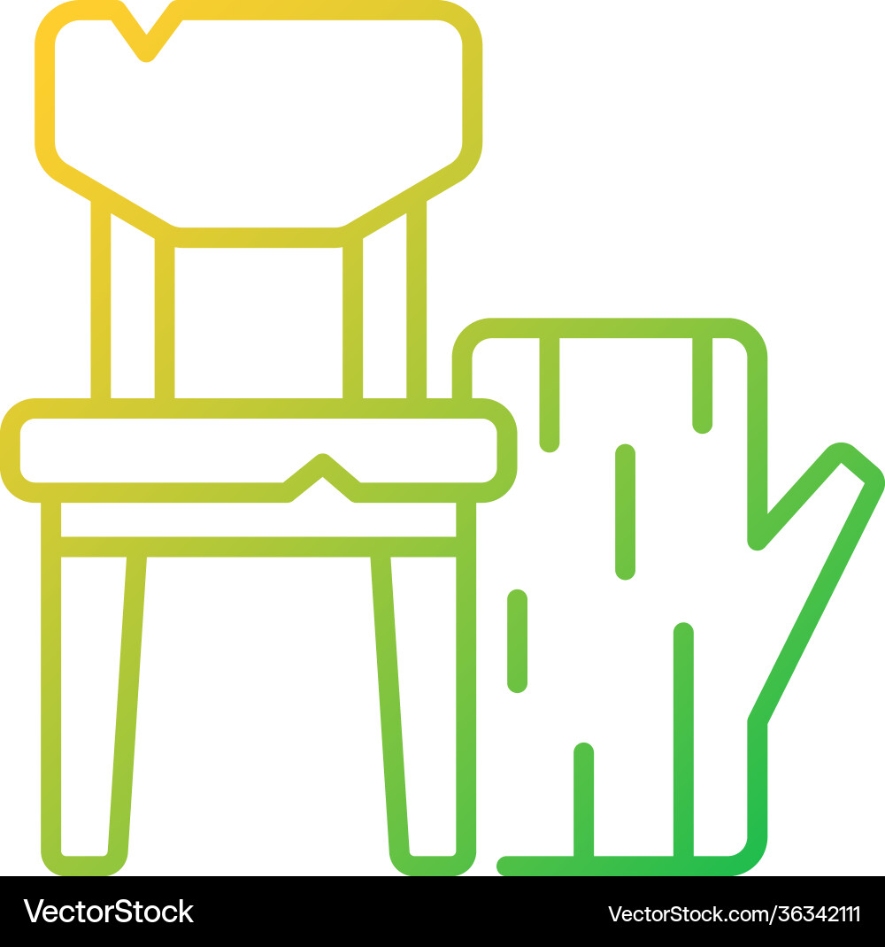 Wood waste gradient linear icon Royalty Free Vector Image