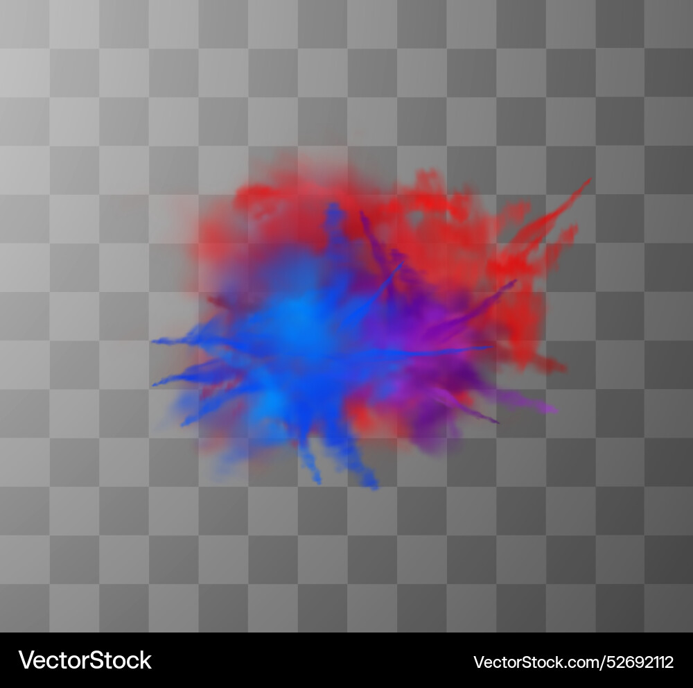 A bright explosion of dust and smoke in red Vector Image