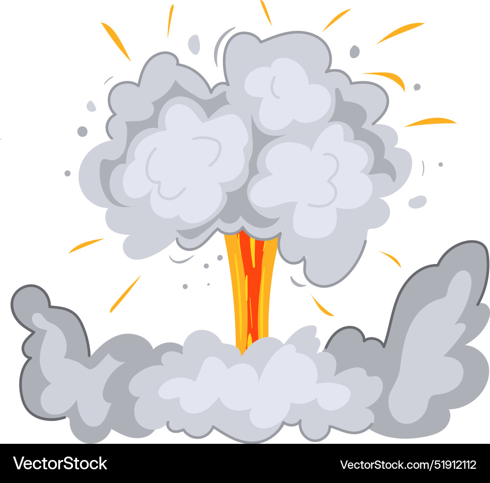 Bomb explosion effect cartoon Royalty Free Vector Image