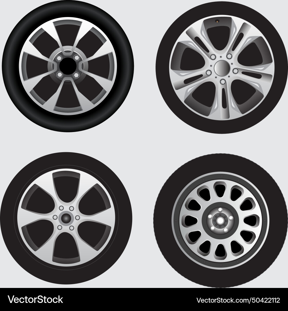 Car wheels Royalty Free Vector Image - VectorStock