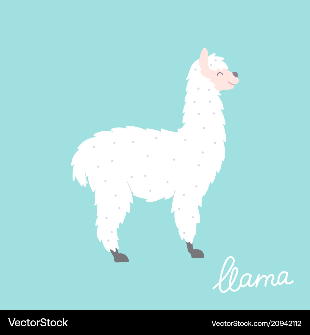 Cute Llama Character Royalty Free Vector Image
