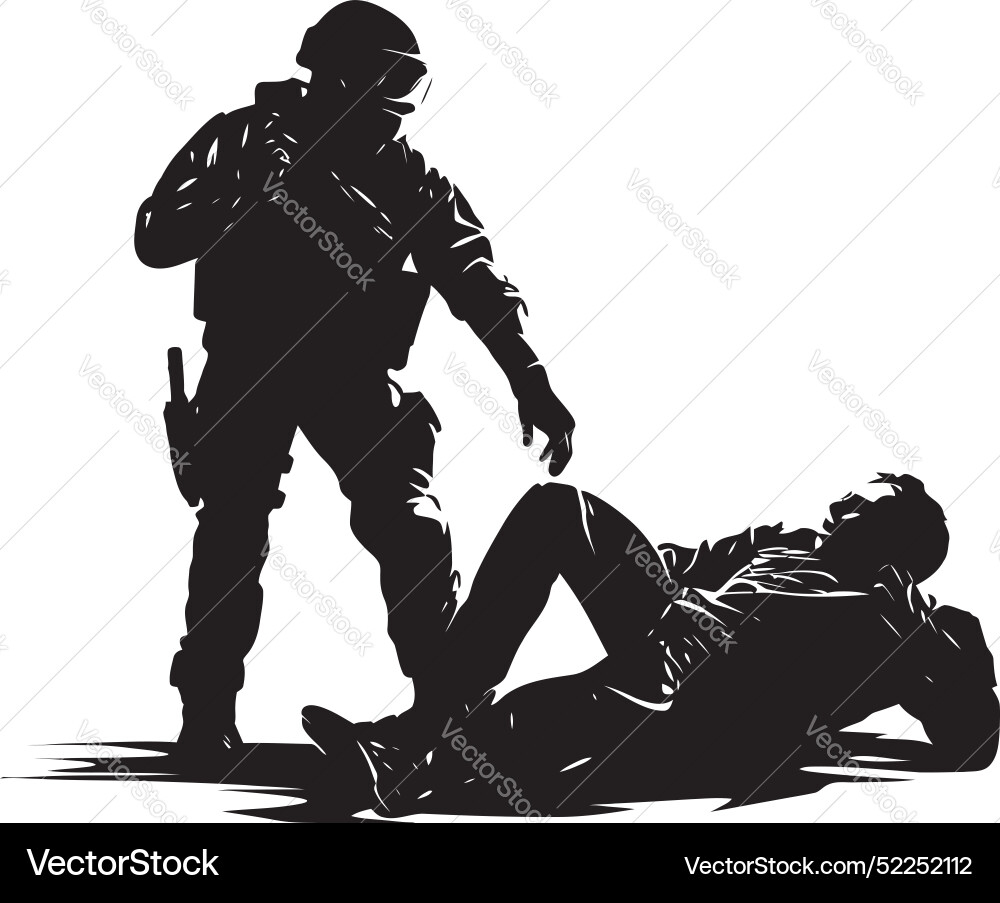 Fierce retribution police and violence emblem Vector Image