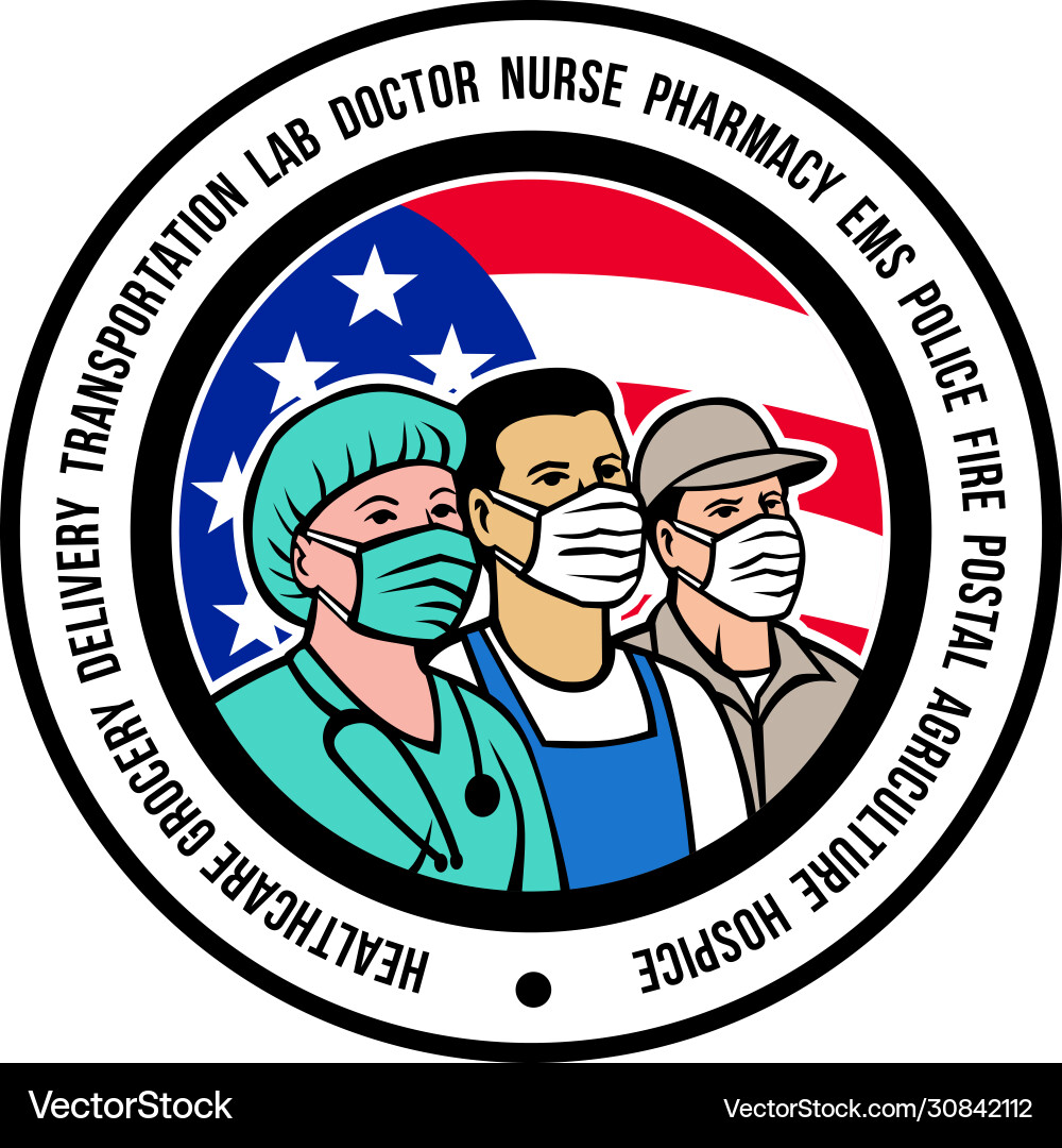 Frontline Heroes USA Royalty Free Vector Image