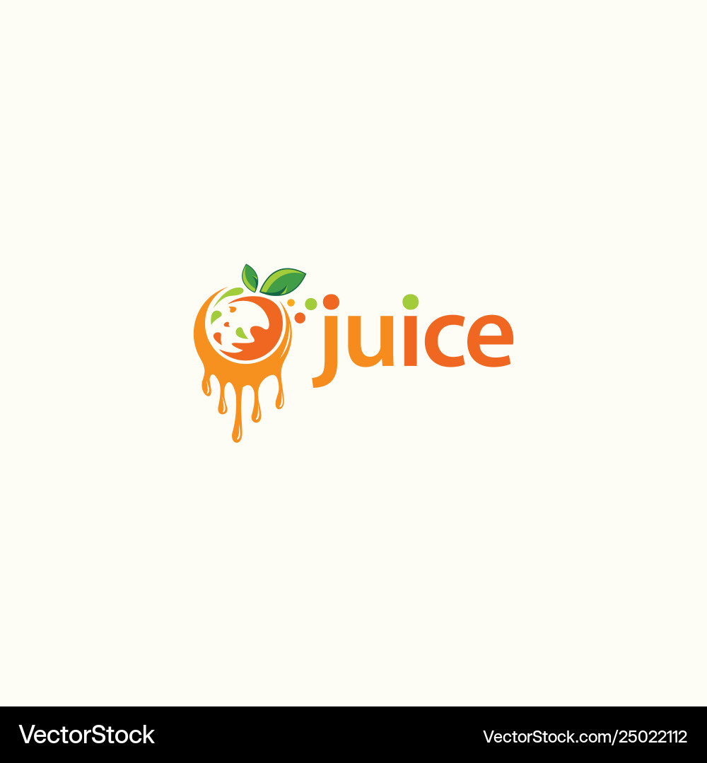 Fruit juice logo design fresh drink Royalty Free Vector