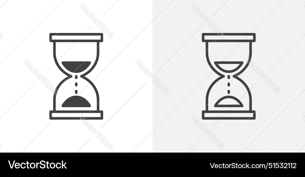 Hourglass end icon set time sand clock symbol in Vector Image