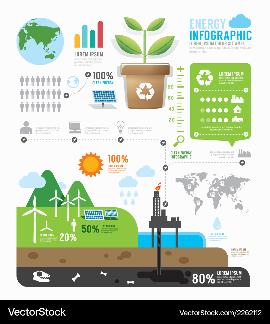 Infographic energy template design concept Vector Image