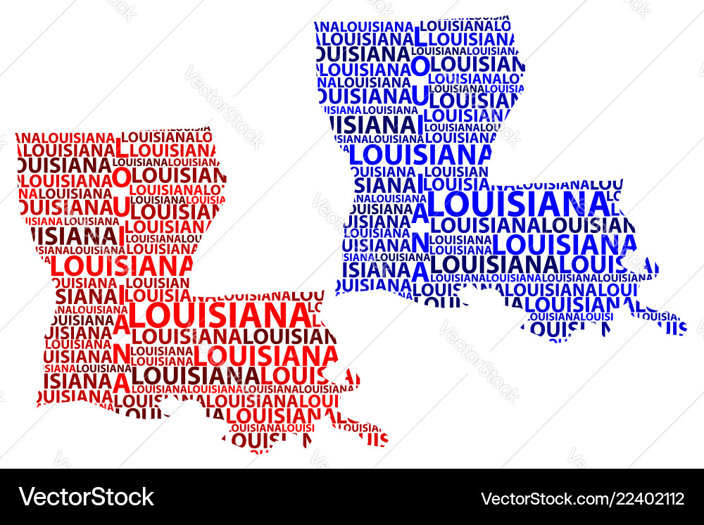 Map of louisiana Royalty Free Vector Image - VectorStock