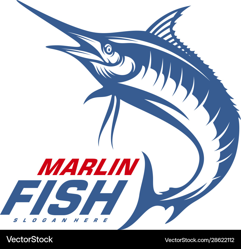 Marlin fish logo design fishing Royalty Free Vector Image