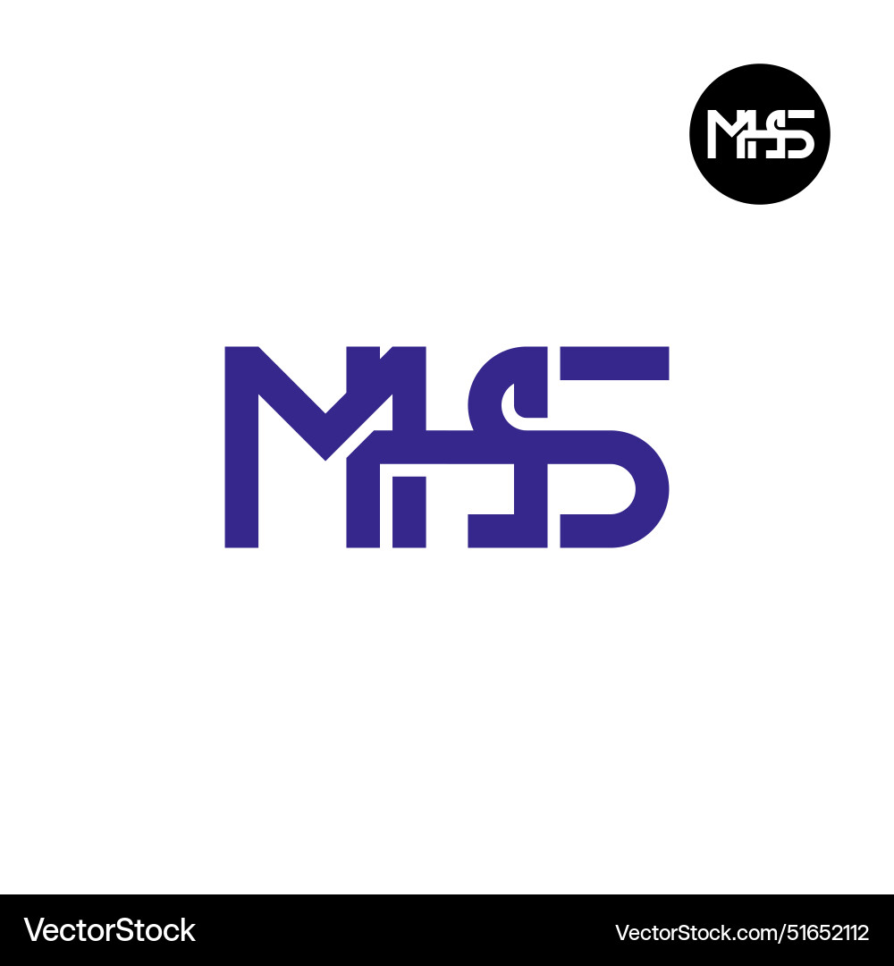 Mhs logo letter monogram design Royalty Free Vector Image