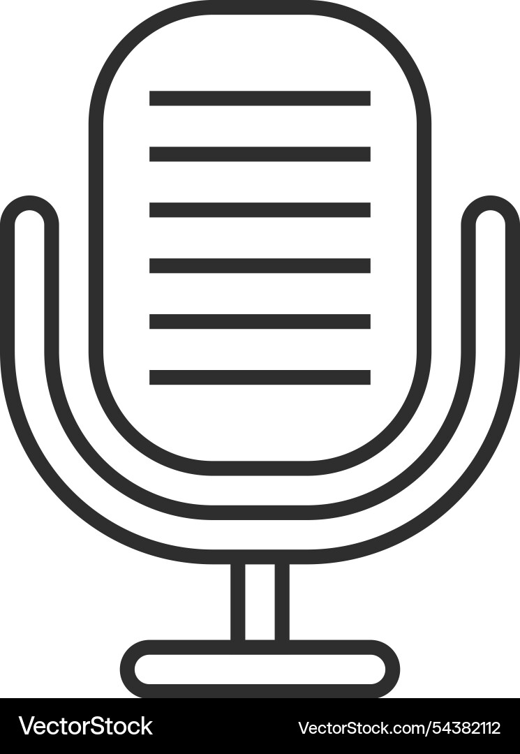 Microphone line icon audio record tool sound Vector Image