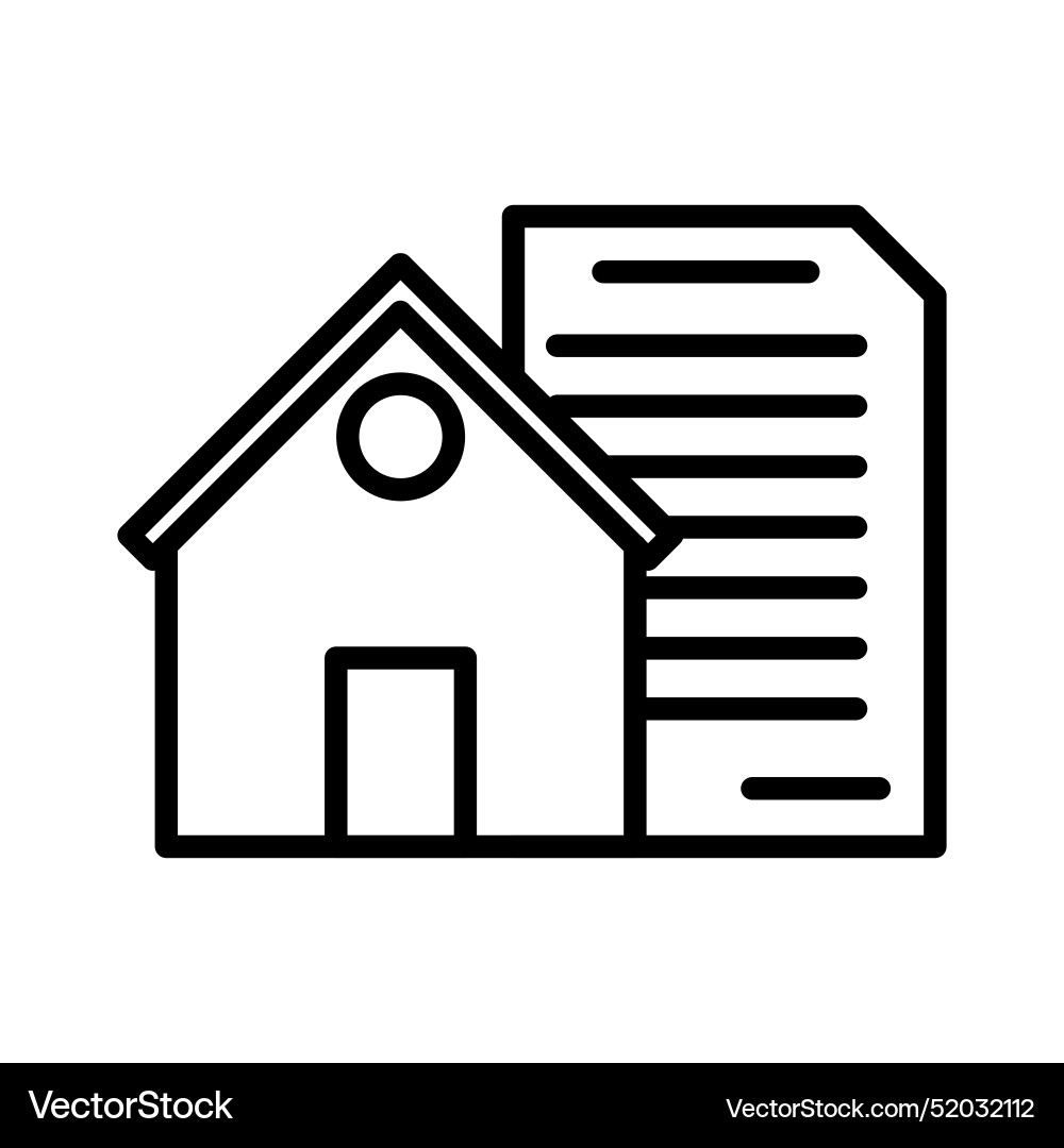 Mortgage loan icon linear logo mark in black Vector Image