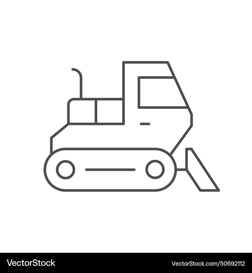 Snow groomer line outline icon Royalty Free Vector Image