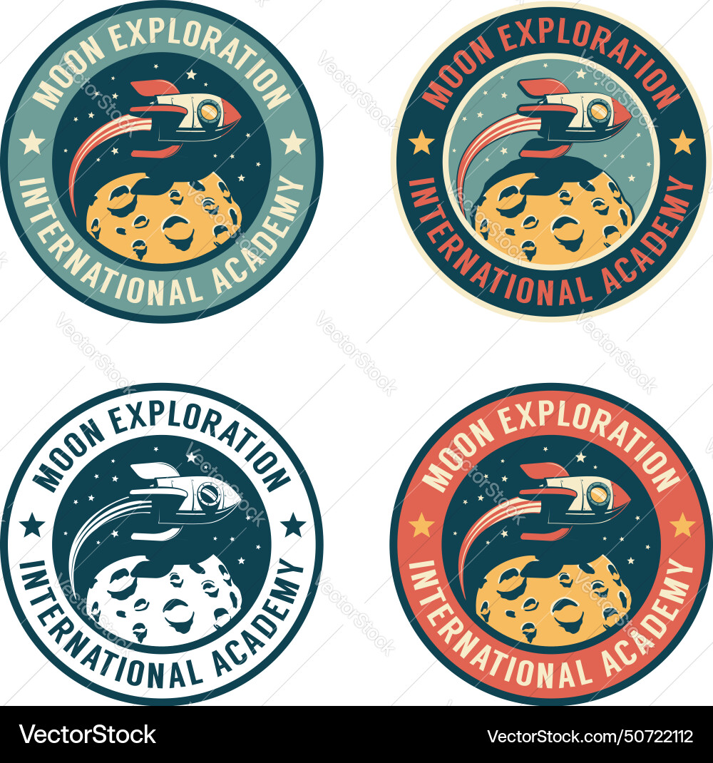 Space rocket flying over the moon Royalty Free Vector Image