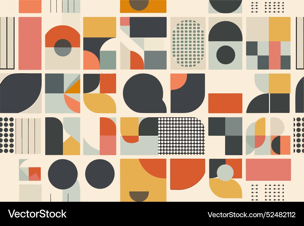Square geometric shapes seamless pattern retro Vector Image