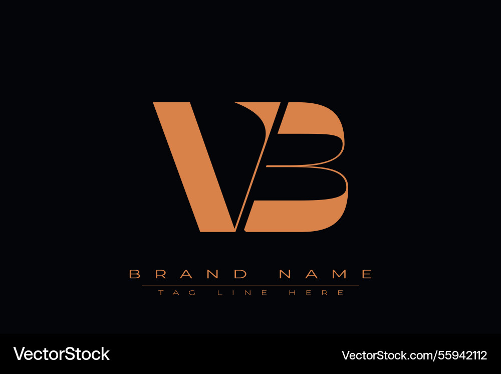 Vb initial letter logo design Royalty Free Vector Image