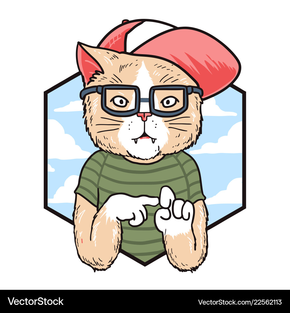 Cat grunch glass Royalty Free Vector Image - VectorStock