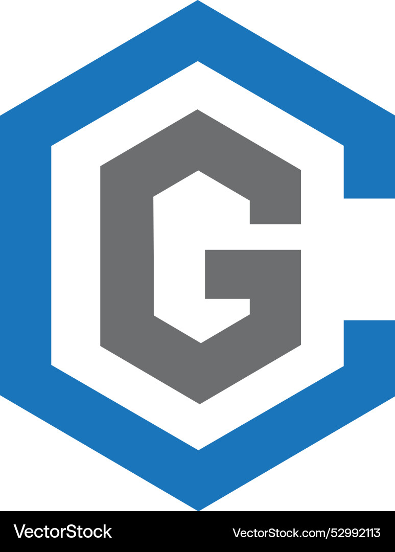 Cg letter logo design template gc initial Vector Image