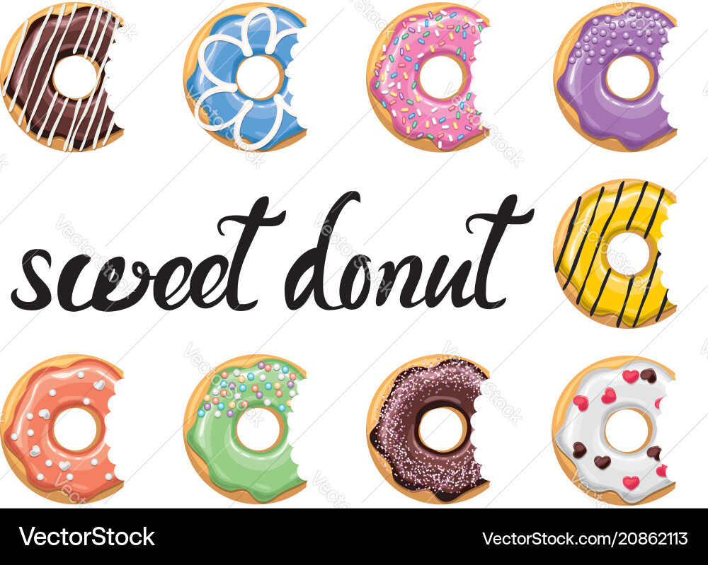 Colorful Glazed Donuts Royalty Free Vector Image