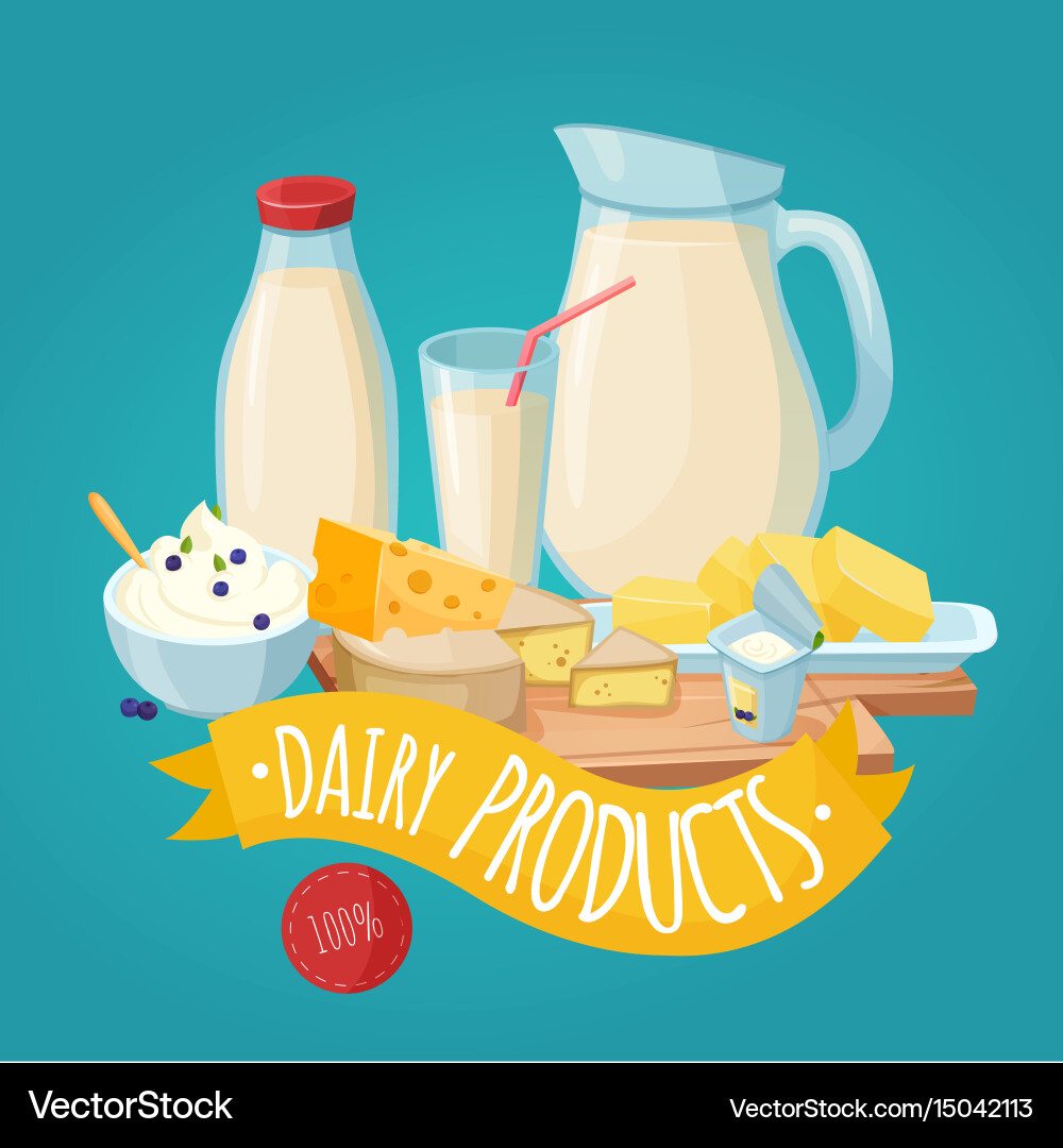 Dairy products poster Royalty Free Vector Image