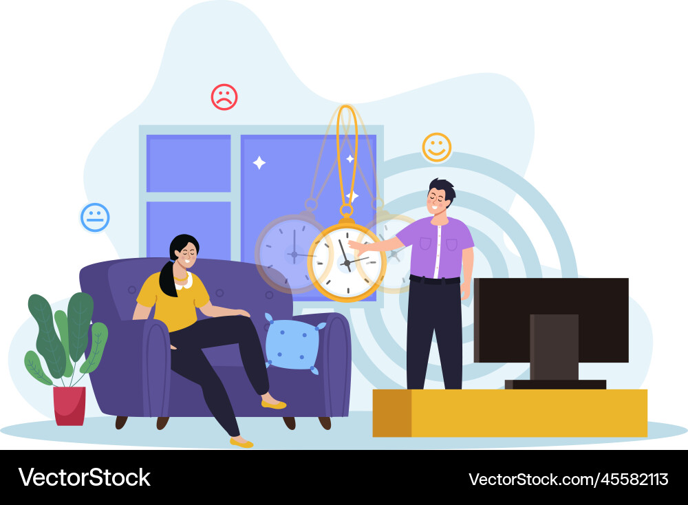 Hypnosis Therapy Session Composition Royalty Free Vector Vectorstock