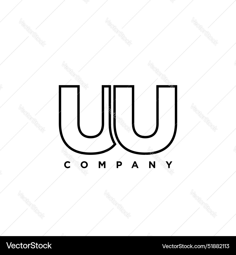 Letter u and uu logo design template minimal Vector Image