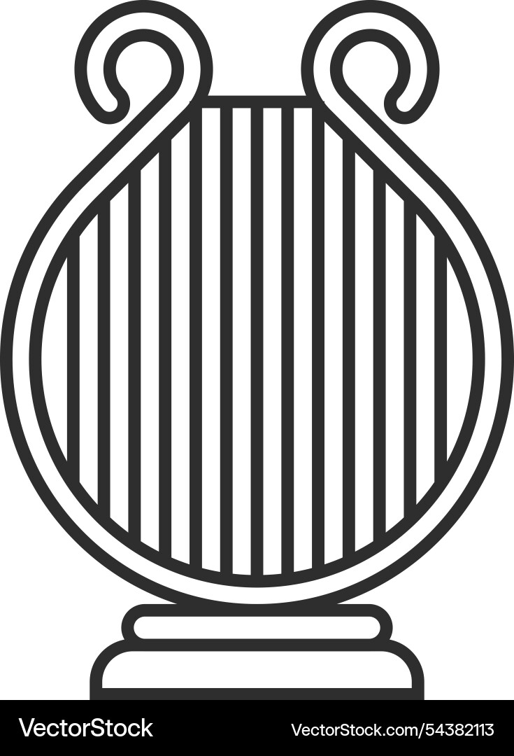 Lyre line icon classic orchestra music symbol Vector Image