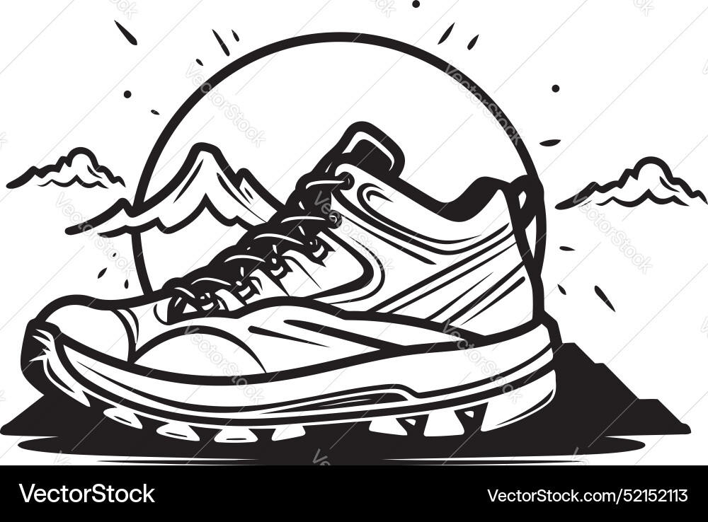 Outdoor explorer iconic logo design trekking Vector Image