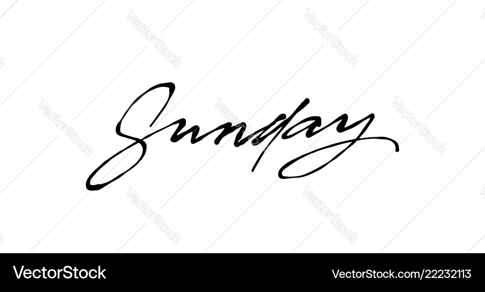 Sunday handwriting ink Royalty Free Vector Image