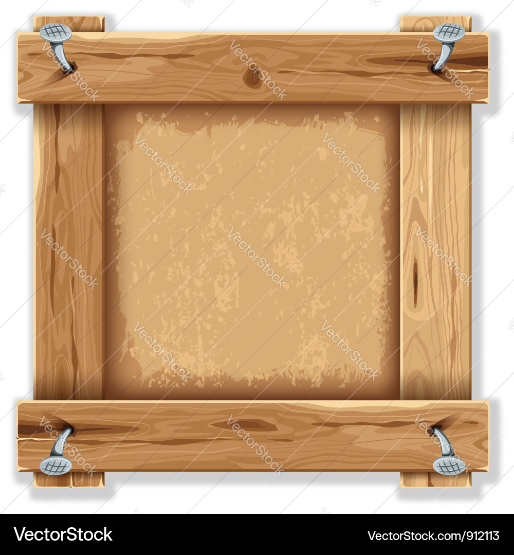 Wooden frame Royalty Free Vector Image - VectorStock